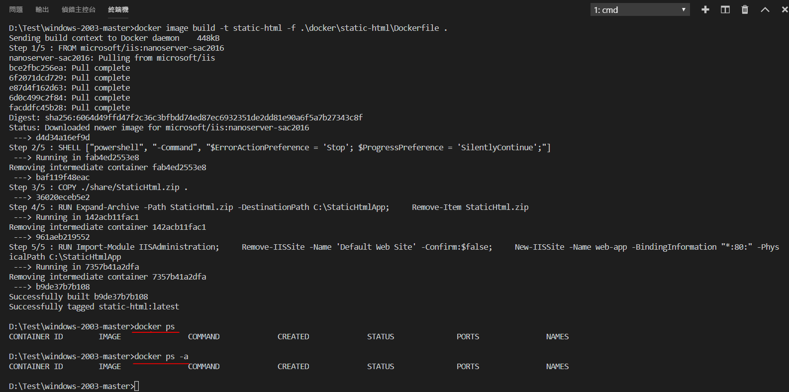 將靜態html網站佈署到Docker容器的IIS站台中 · Issue #108 · ladesign/ladesign.github.io · GitHub