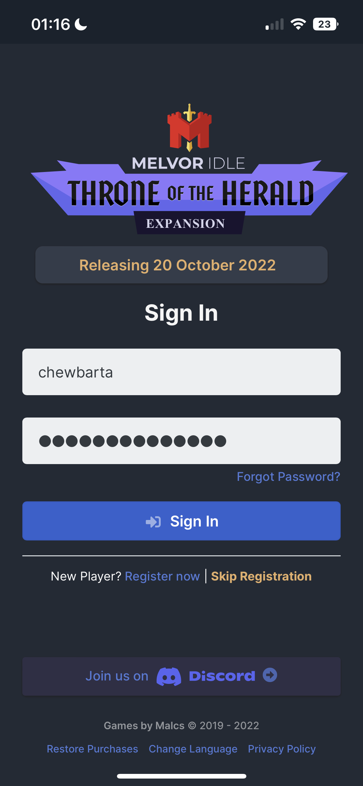 [Bug]: Cannot play game · Issue #2676 · MelvorIdle/melvoridle.github.io · GitHub