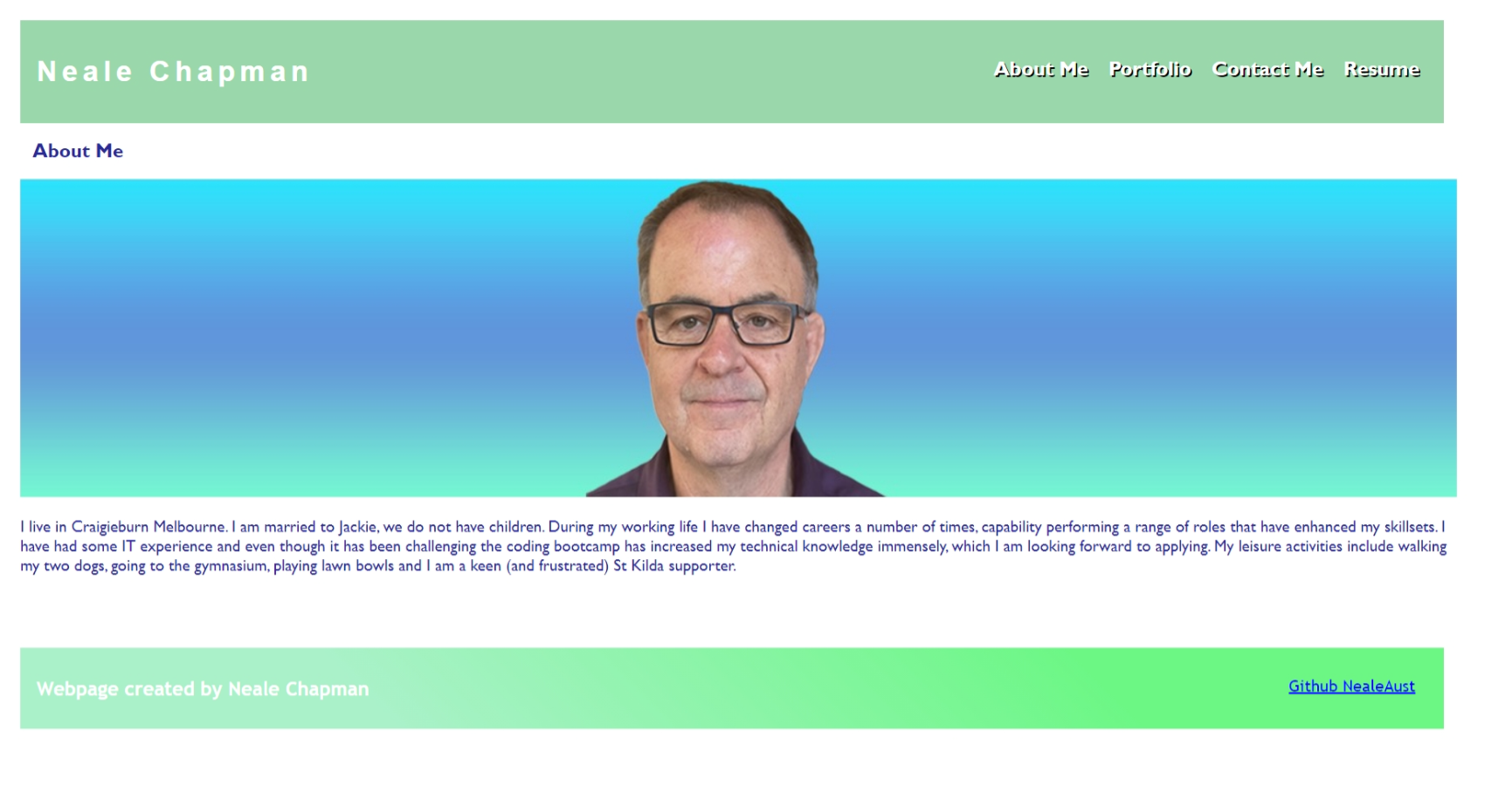 GitHub - NealeAust/React-Portfolio-V1
