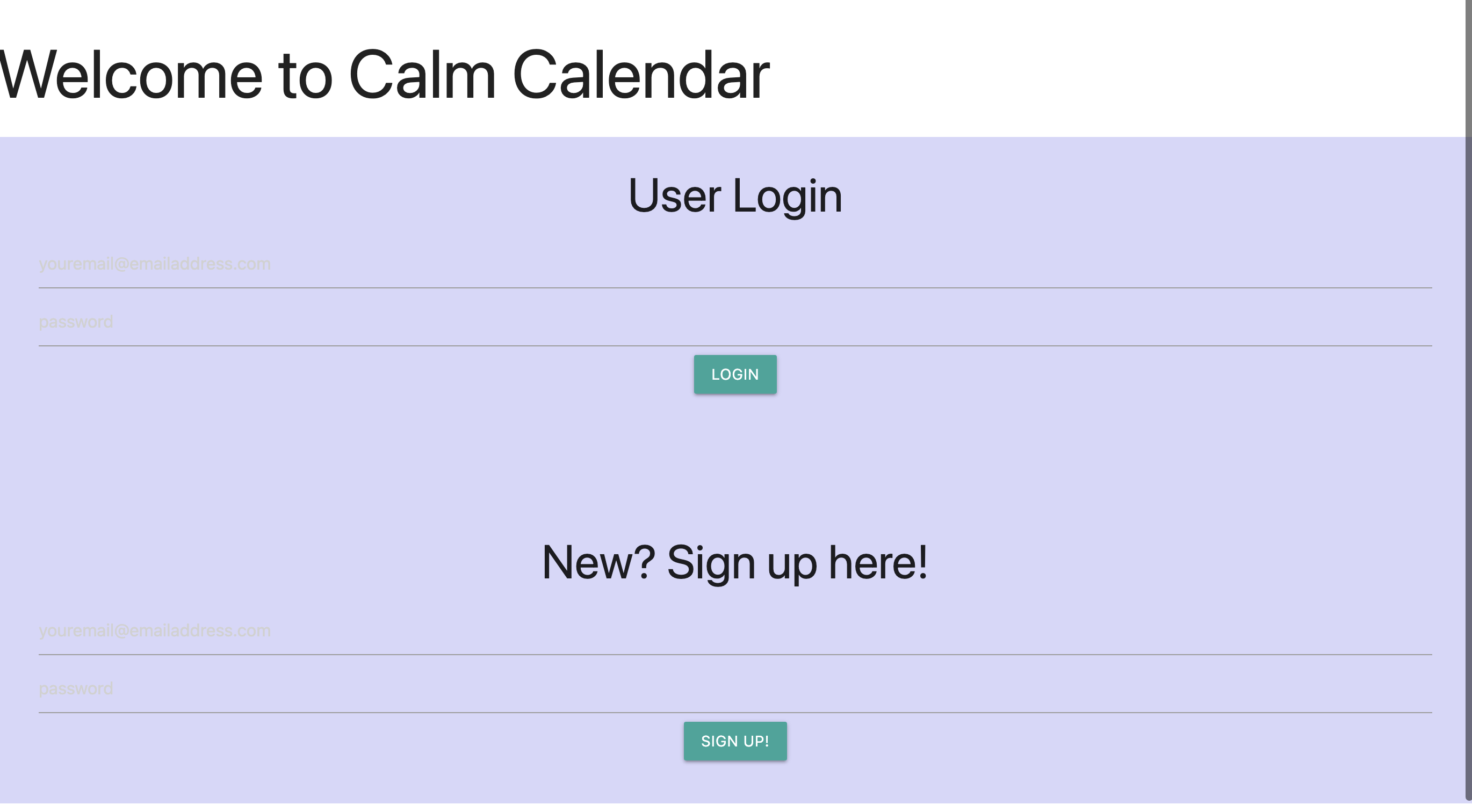 GitHub - mtstall/calm-calendar-app