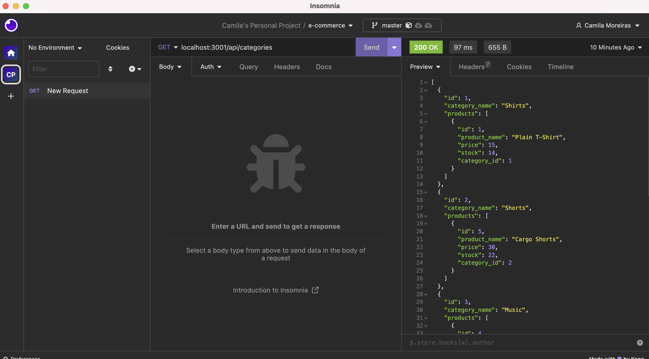 GitHub - cmv303/E-Commerce: This application takes an already working Express.js API and ...