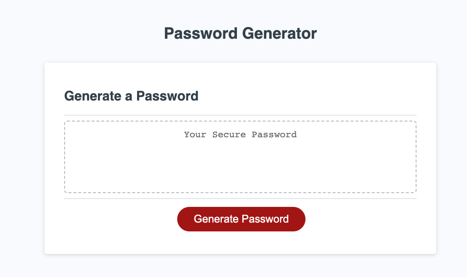 GitHub - louiskgkim/JavaScript-Password-Generator