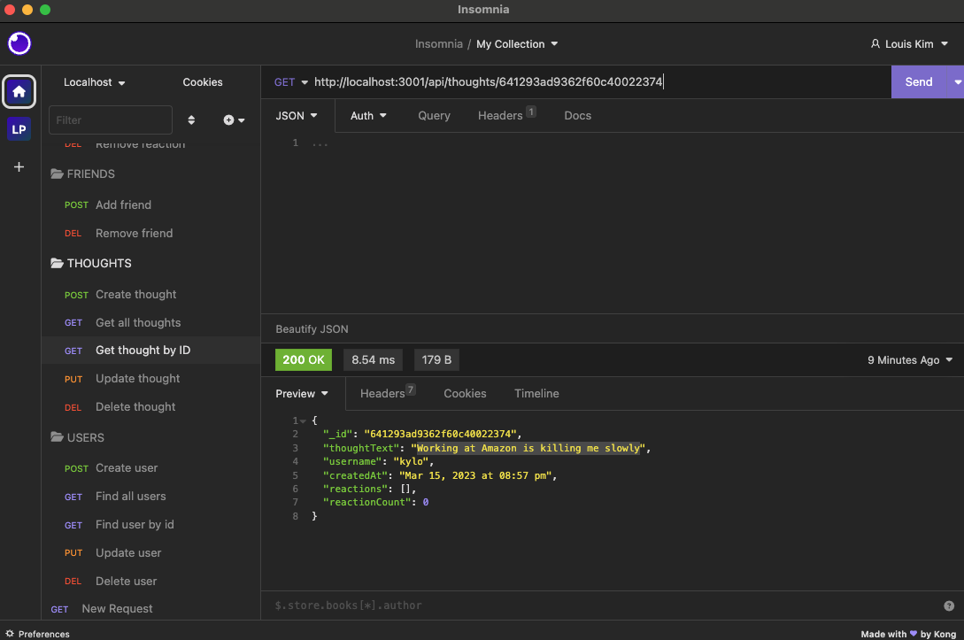 GitHub - louiskgkim/Social-Network-API