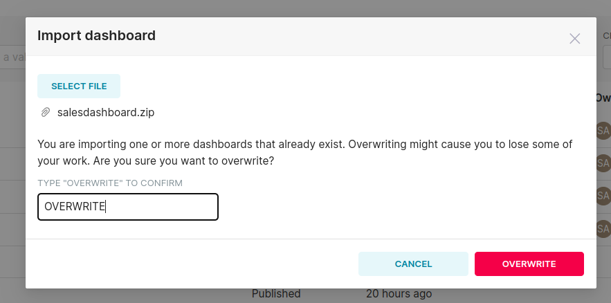 Import failed on duplicated key when importing existing chart that its dataset was changed ...