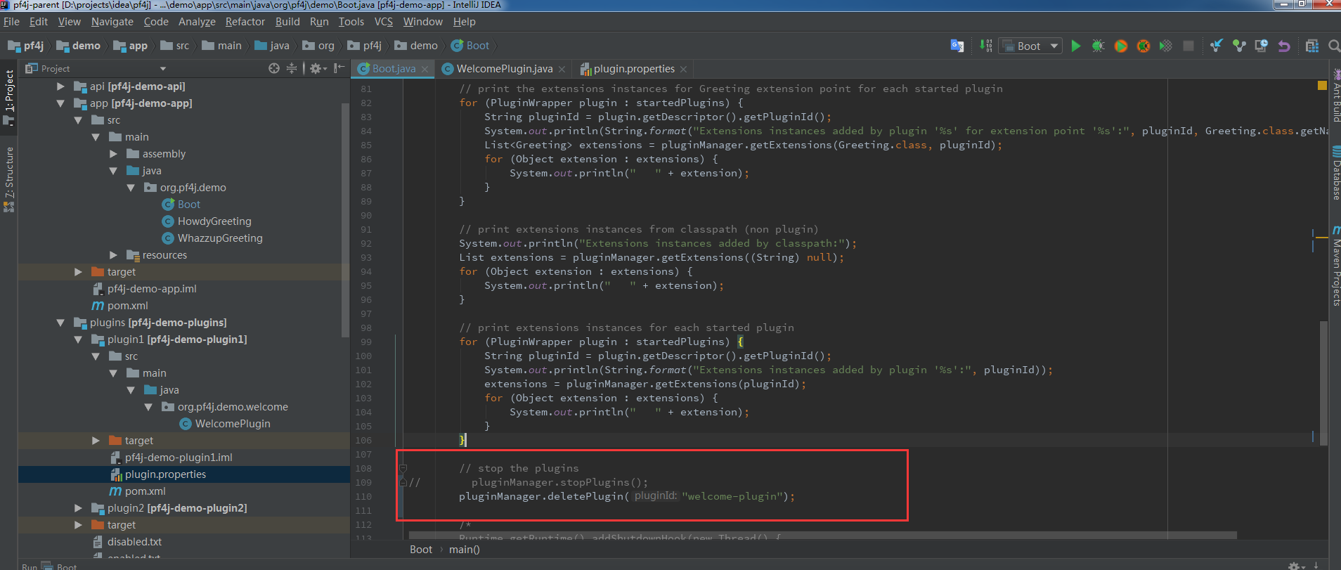 DefaultPluginManager.deletePlugin(String pluginId) can't delete a plugin · Issue #238 · pf4j ...