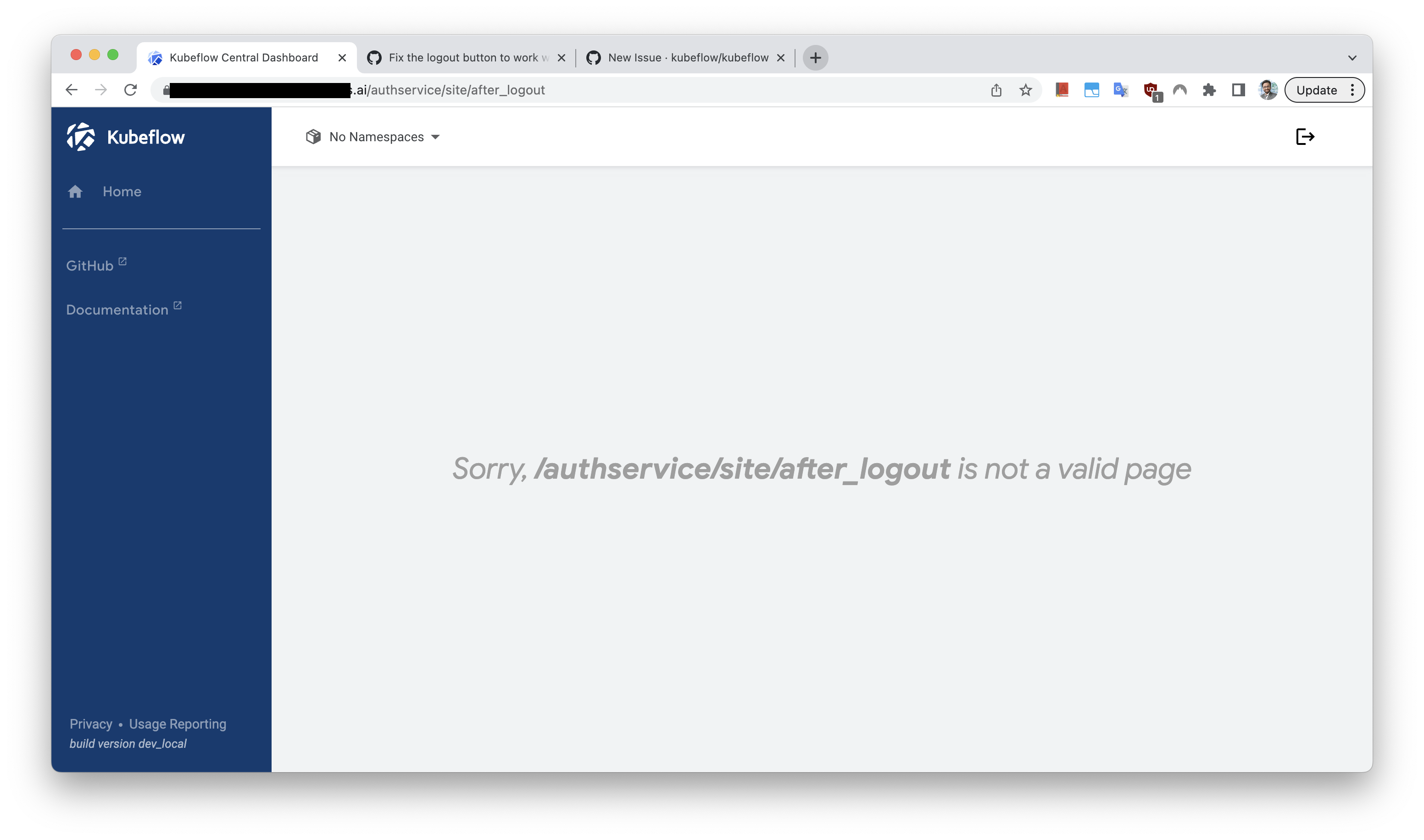 Invalid logout Page · Issue #7227 · kubeflow/kubeflow · GitHub