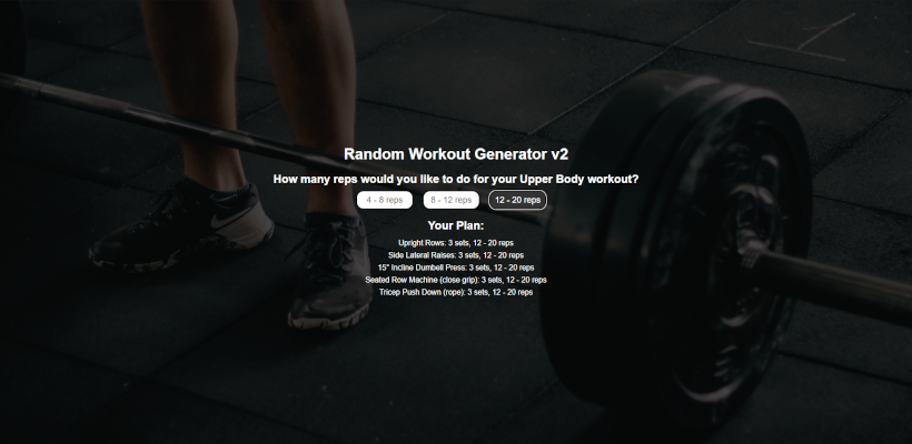 GitHub - KaneWorth/Random-Workout-Generator: A web-based tool that ...