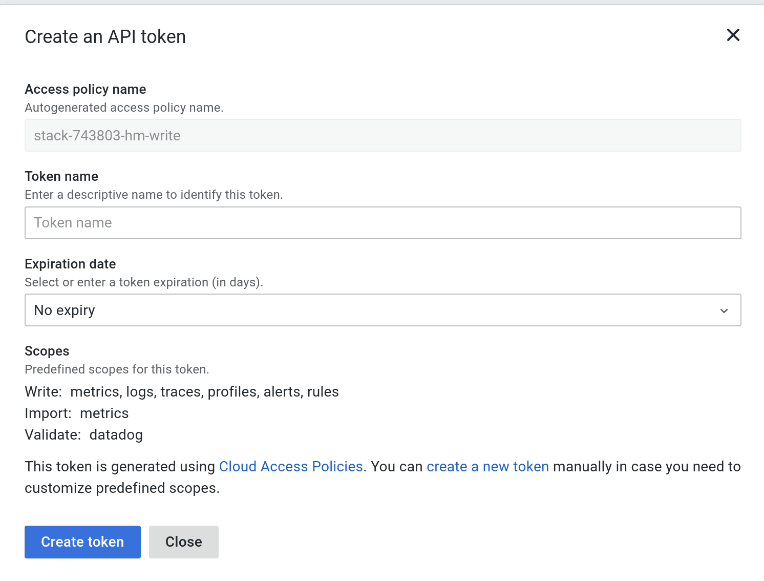 invalid scope: datadog:validate. Permission should be one of `read`, `write`, `delete` · Issue ...