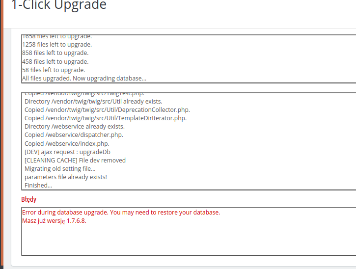 Ps 1 7 5 2 Upgrade With Module 1 Click Upgrade To 1 7 6 8 · Issue 21392 · Prestashop Prestashop