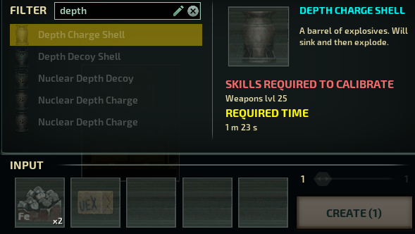 Cheaper Nuclear Depth Charge still uses Depth Charge Shell in its ...