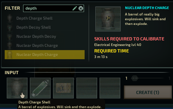 Cheaper Nuclear Depth Charge still uses Depth Charge Shell in its ...