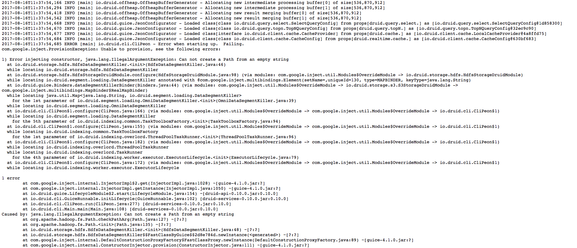 [Can not create a Path from an empty string - Using s3 with druid 10] · Issue #4694 · apache ...