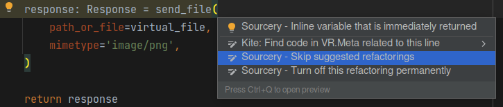 "Inline variable that is immediately returned" drops type information · Issue #174 · sourcery-ai ...