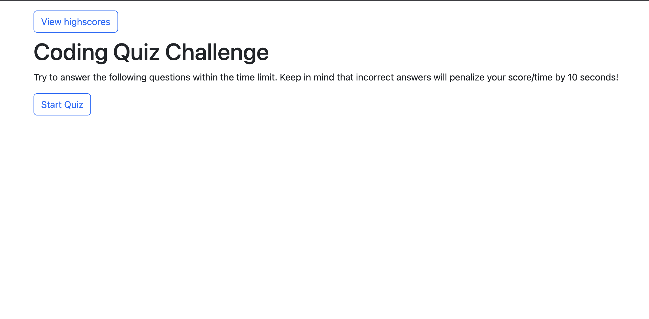 GitHub - arob3990/Code-Quiz: Repository for Module 4 Homework to create ...