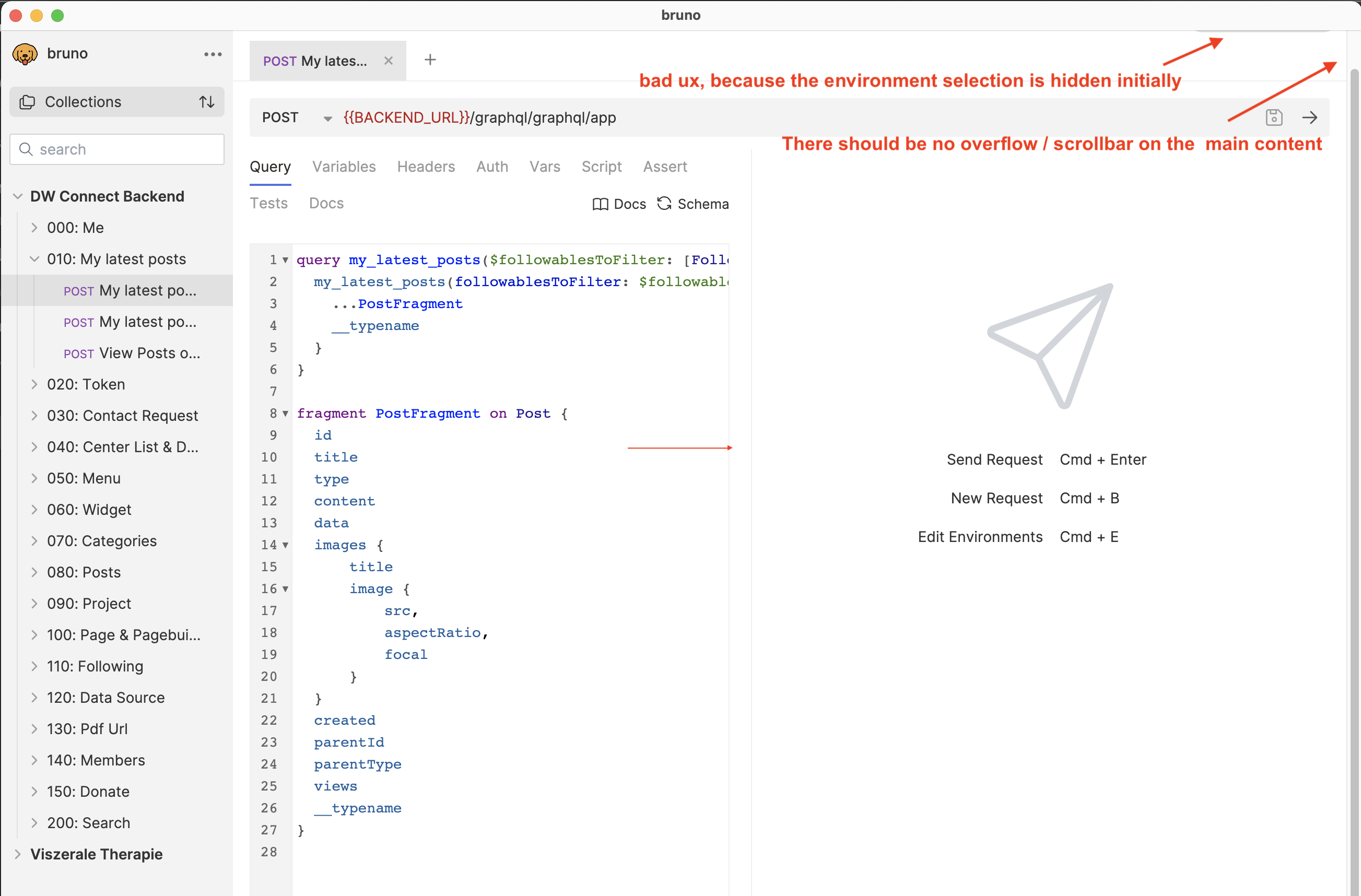 [bug] main content is too big · Issue #900 · usebruno/bruno · GitHub