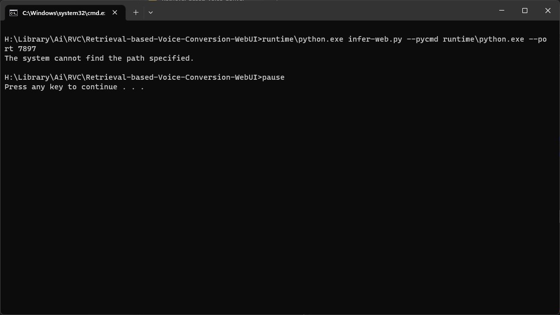 Cannot run with go-web.bat · Issue #726 · RVC-Project/Retrieval-based-Voice-Conversion-WebUI ...