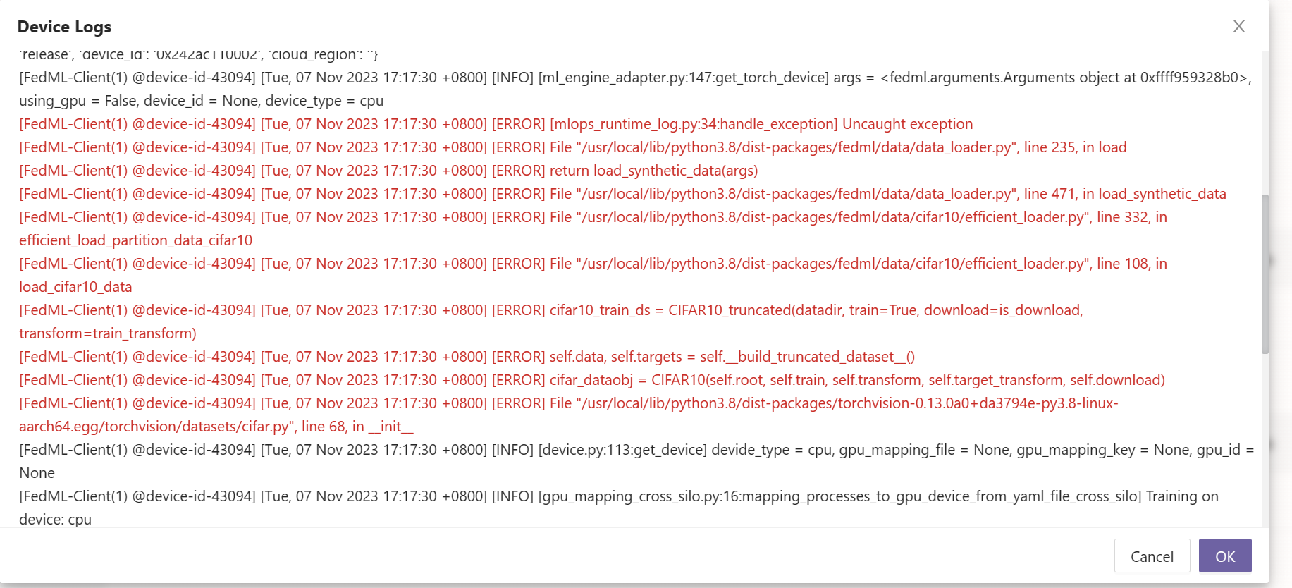 fed_cifar10 sample does not download the dataset correctly · Issue #1590 · FedML-AI/FedML · GitHub