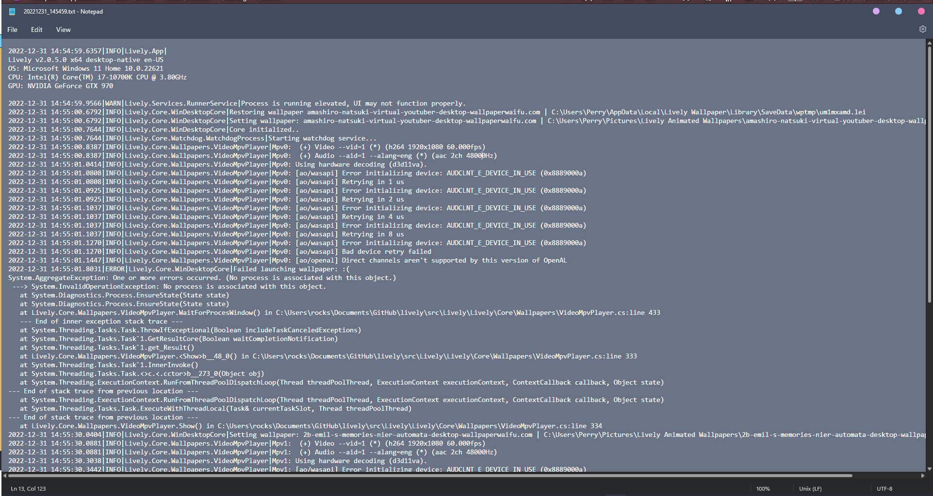 Error initializing device: AUDCLNT_E_DEVICE_IN_USE (0x8889000a) (MPV) · Issue #1514 ...