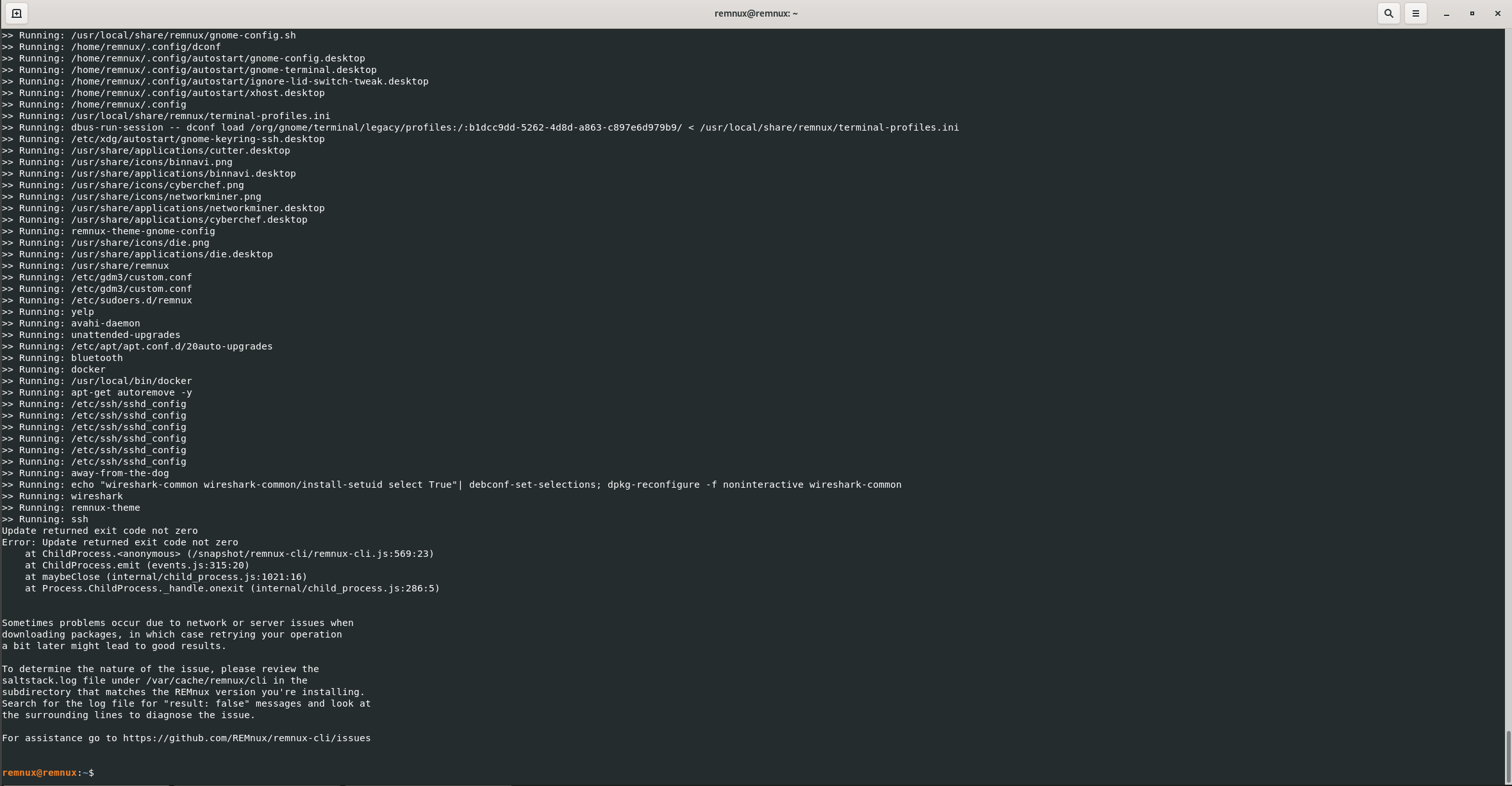 Running Remnux Upgrade Keeps Failing · Issue 136 · Remnuxremnux Cli · Github