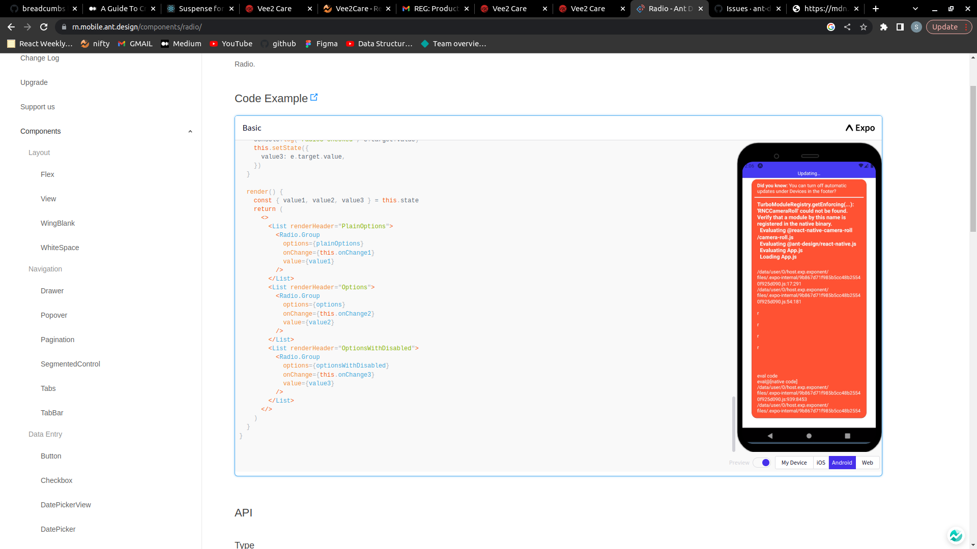 we can't access the component in our mobile as well as your web apitze component its not working ...