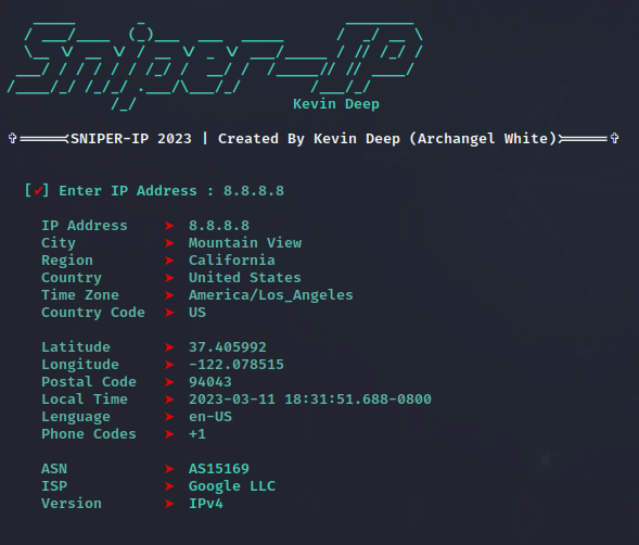 GitHub - KevinDeep/Sniper-ip: Sniper-ip is an ip locator that allows you to accurately find a ...
