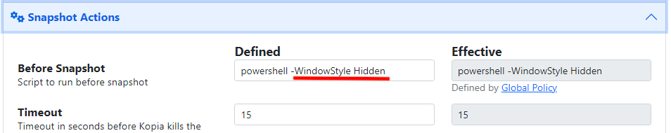 Couldn't start action before backup · Issue #2500 · kopia/kopia · GitHub