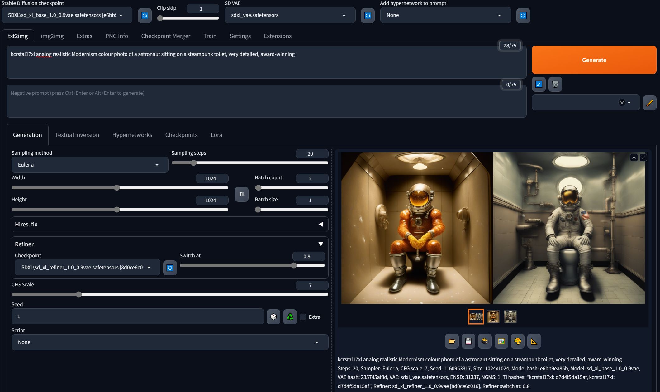 [Bug]: When using refiner with an SDXL embedding, webui loses sight of embeddings after 1 ...