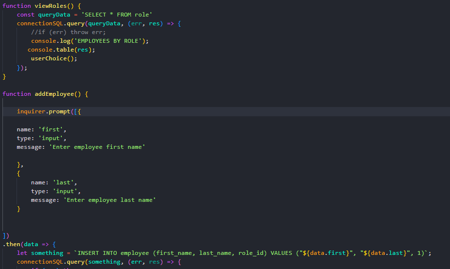 GitHub - 1nscape/Employee-tracker