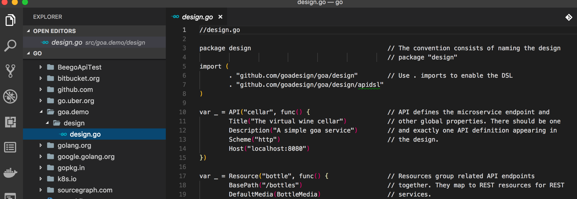 No highlight from key work like main func。。 · Issue #1807 · microsoft/vscode-go · GitHub
