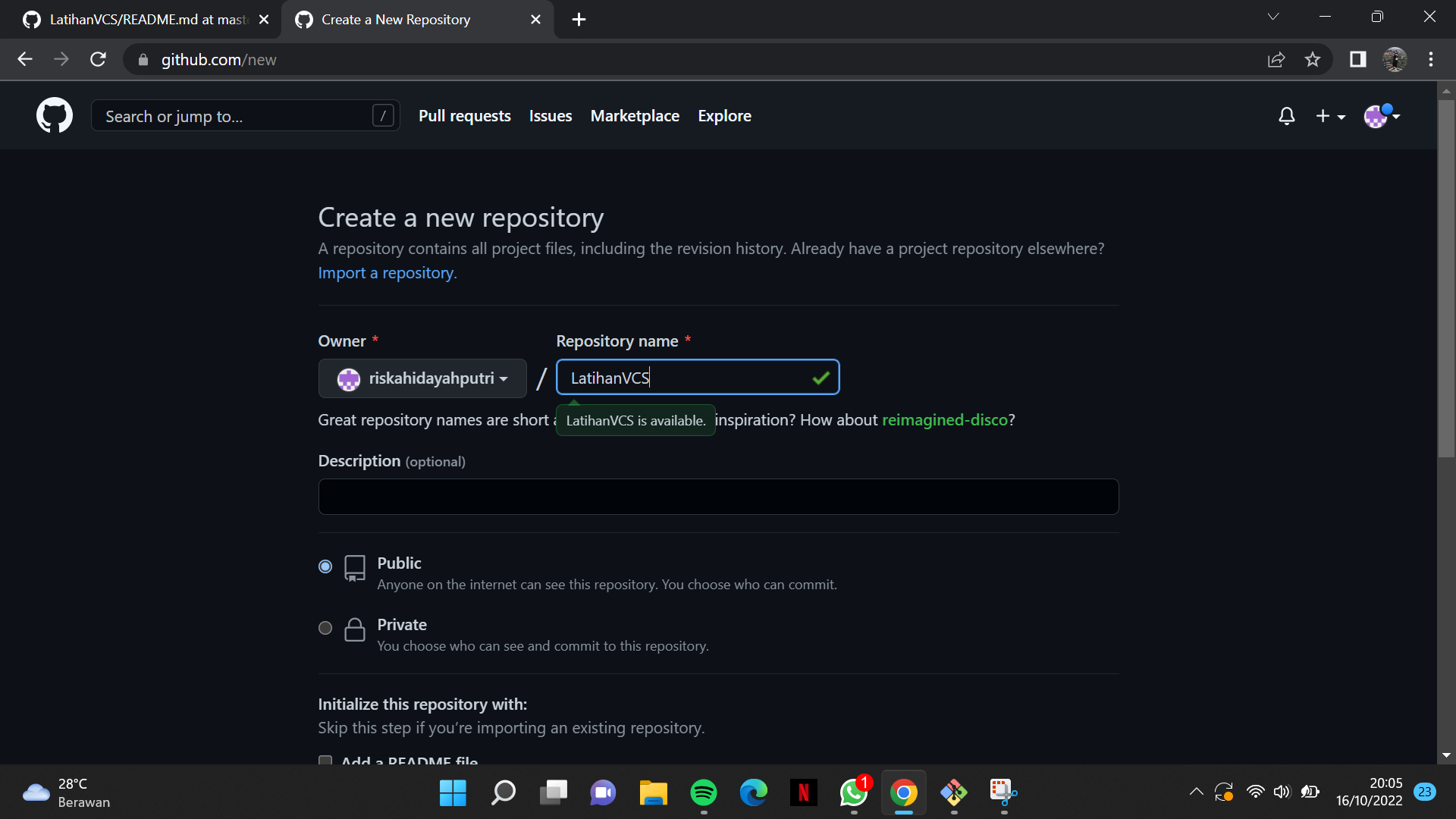GitHub - riskahidayahputri/LatihanVCS