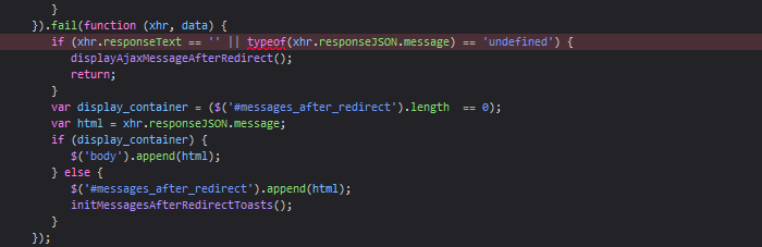 Uncaught TypeError: can't access property "message", xhr.responseJSON is undefined · Issue #3040 ...