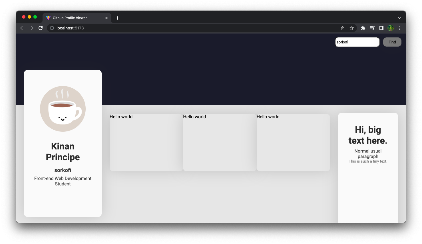 Github Sircoffeegithub Profile Viewer React Web Application In Which The User Can Visualize