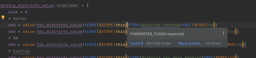 [1.1.4] Parameters with defaults passed to script values cause highlight errors. · Issue #47 ...