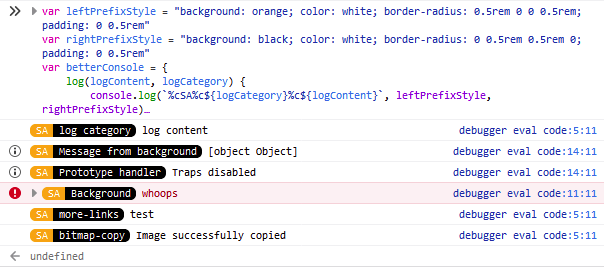 Better console logs · Issue #597 · ScratchAddons/ScratchAddons · GitHub