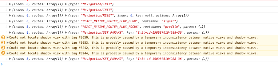 [Bug/Warning] Could not locate shadow view with tag #3050, this is ...