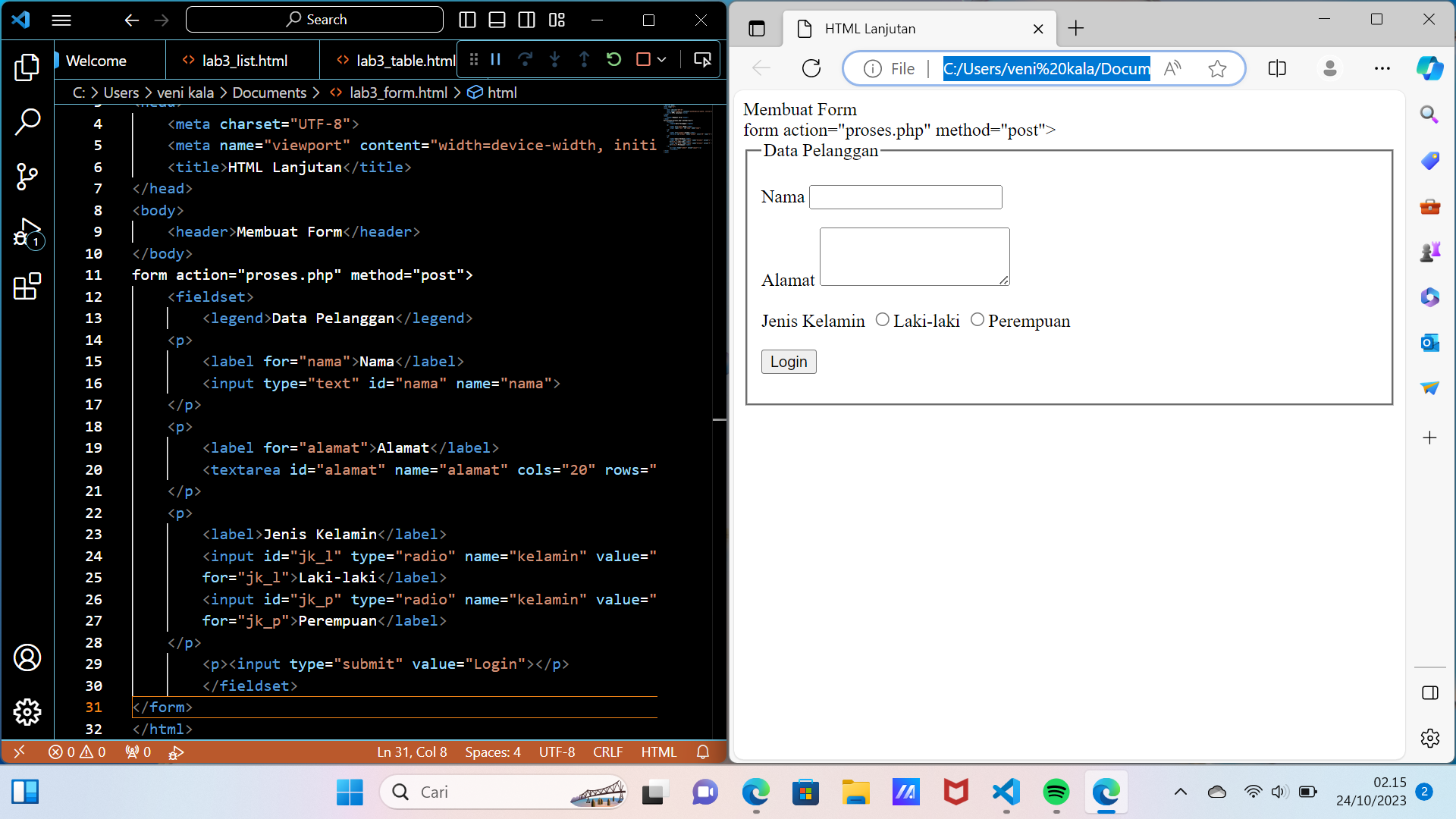 Github Najwaiffa Lab3web