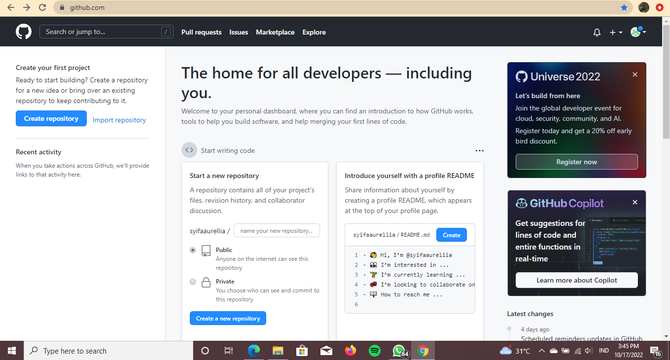 GitHub - syifaaurellia/latihan1