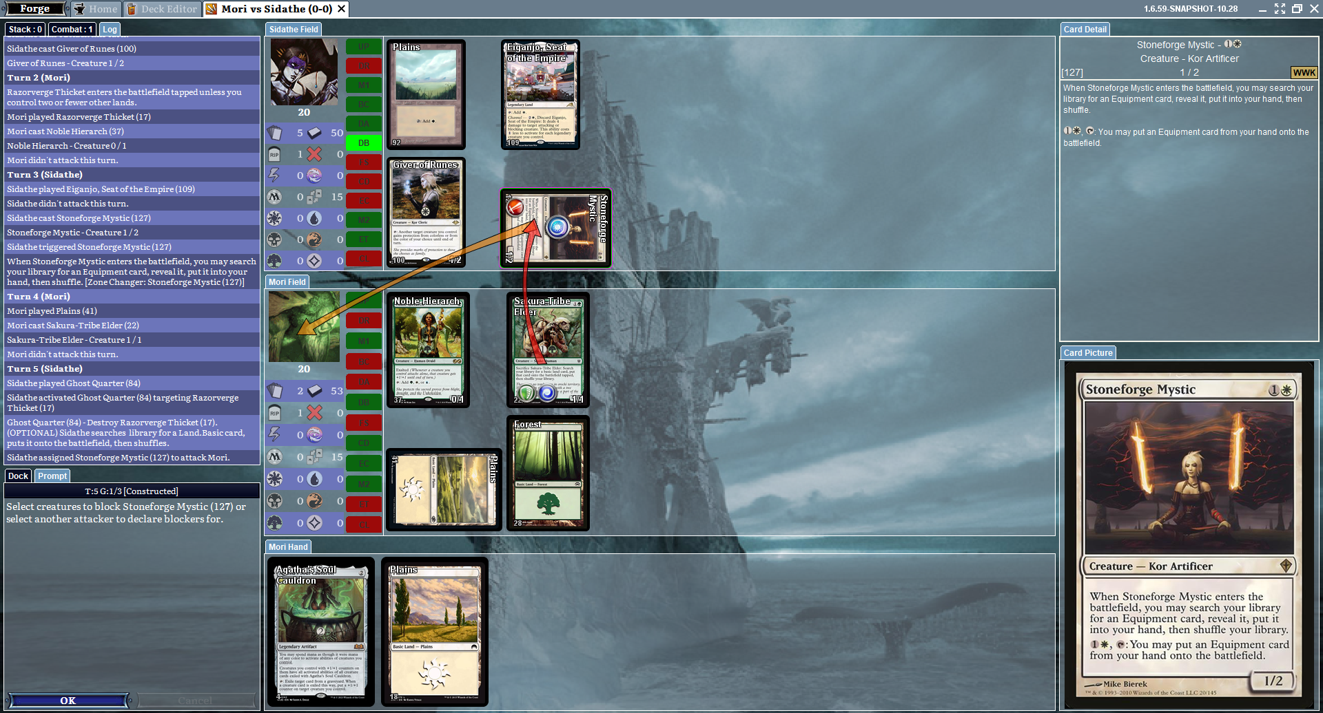 AI prefers to attack with Stoneforge Mystic rather than activating its ...