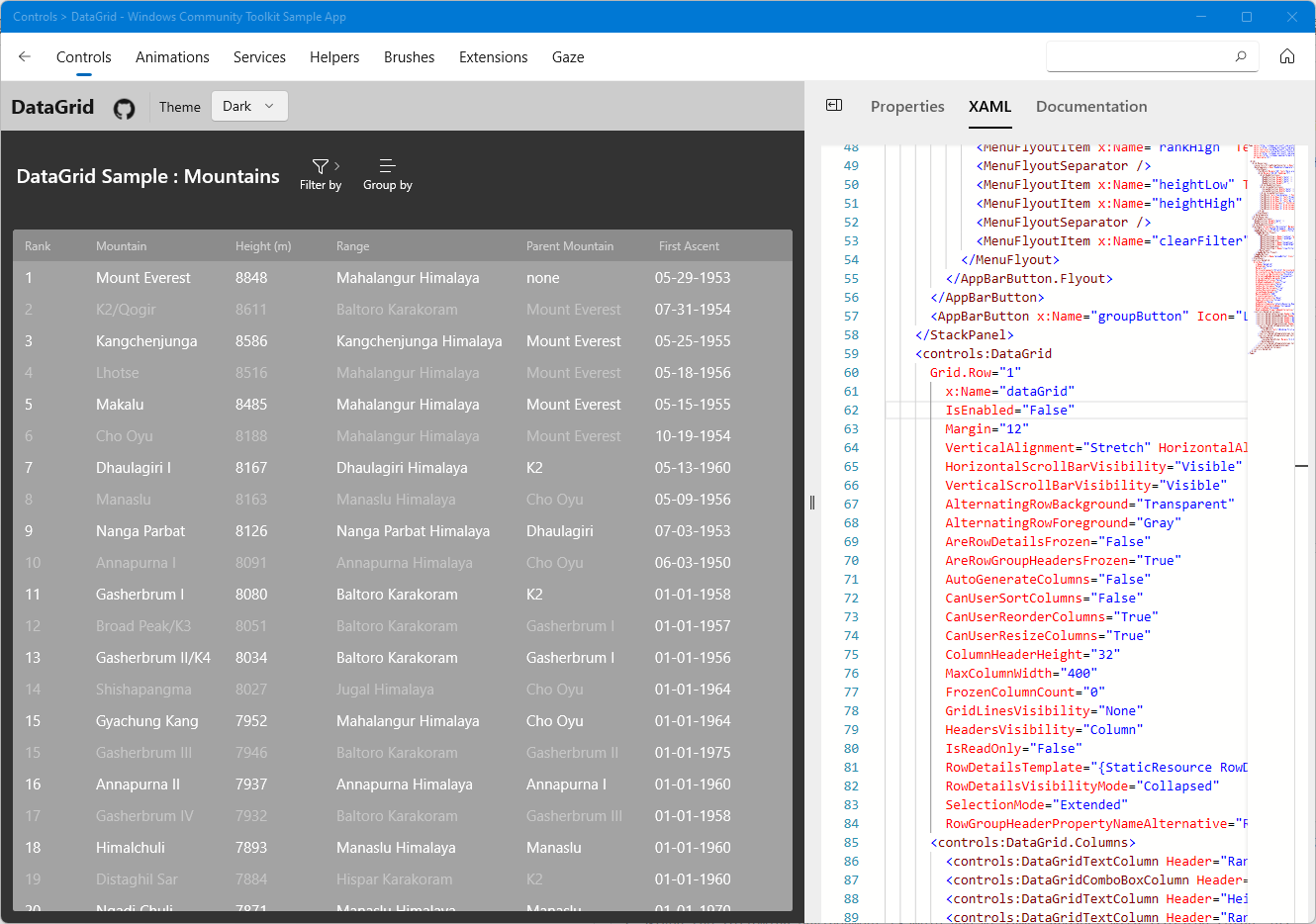 DataGrid dark theme is wrong when control is disabled · Issue #4923 ...