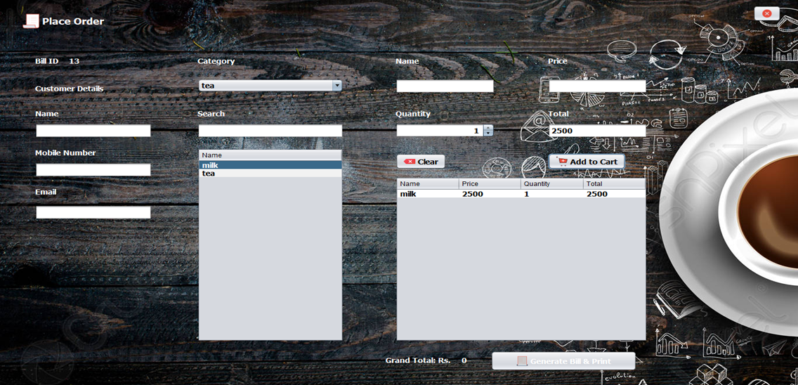 GitHub - ShashiniX/CafeManagement