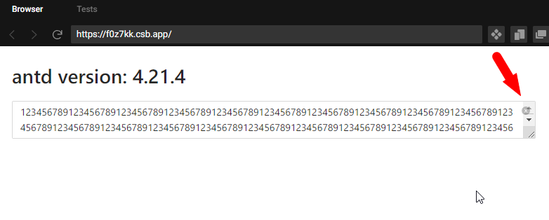 为Input.TextArea设置allowClear属性之后，当在TextArea内输入内容很多时导致滚动条出现，此时clear图标会和滚动条重叠 · Issue #36311 · ant ...