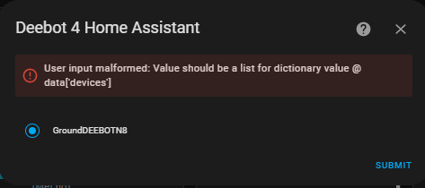 Unable to setup integration, fails at adding device · Issue #263 · DeebotUniverse/Deebot-4-Home ...