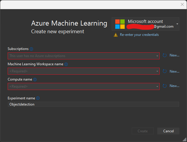 Unable To Set Up An Azure Workspace · Issue 2346 · Dotnetmachinelearning Modelbuilder · Github 