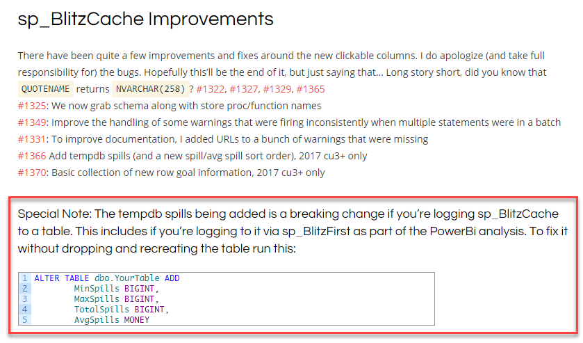 sp_BlitzFirst: Invalid column names MinSpills, MaxSpills, TotalSpills, AvgSpills · Issue #1384 ...