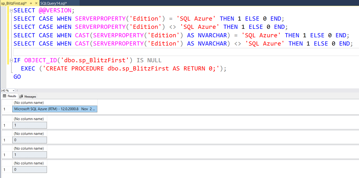 Unable to apply scripts on AzureSQL instance · Issue #1878 · BrentOzarULTD/SQL-Server-First ...