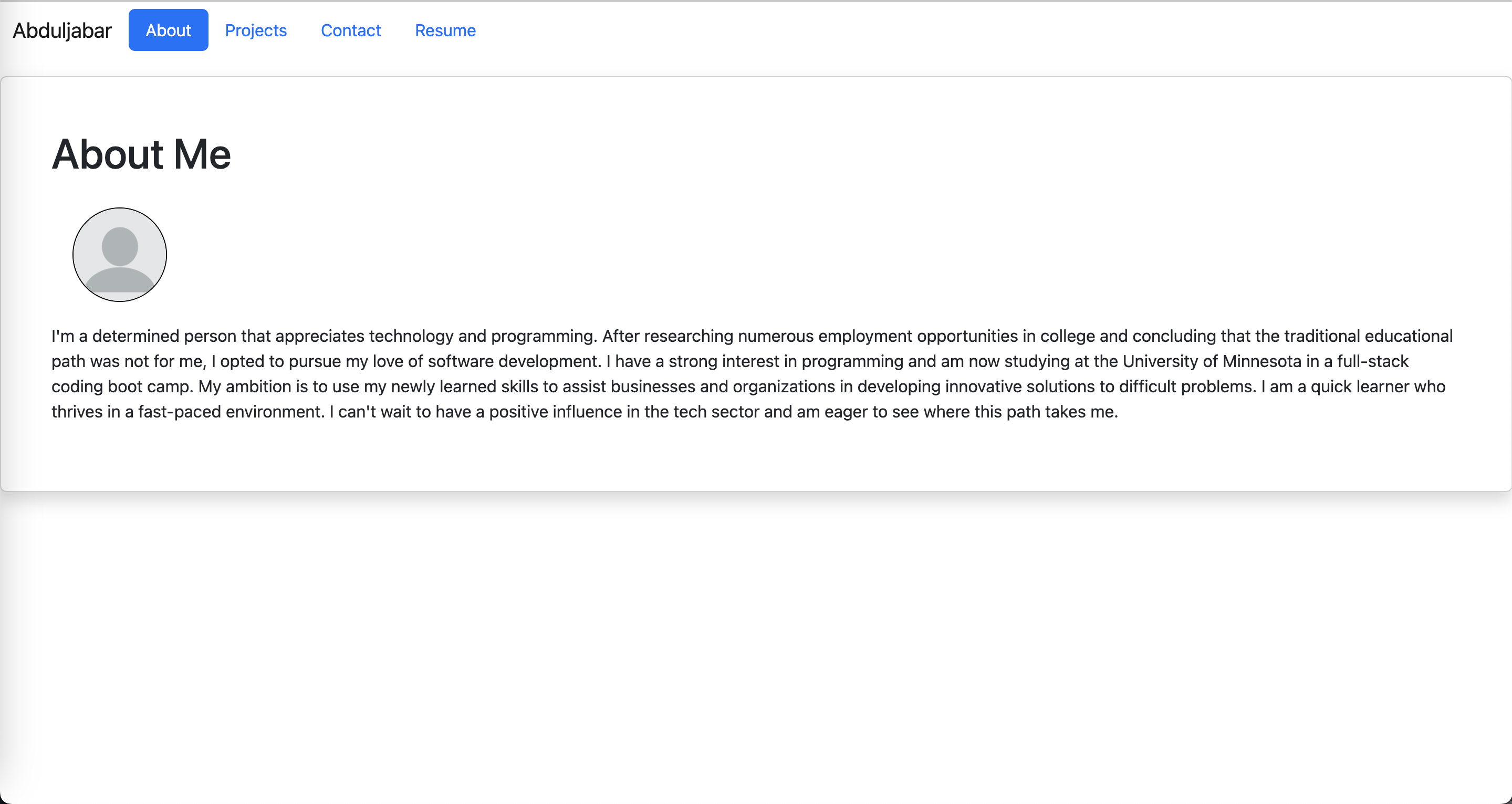 GitHub - abduljabar5/react-portfolio