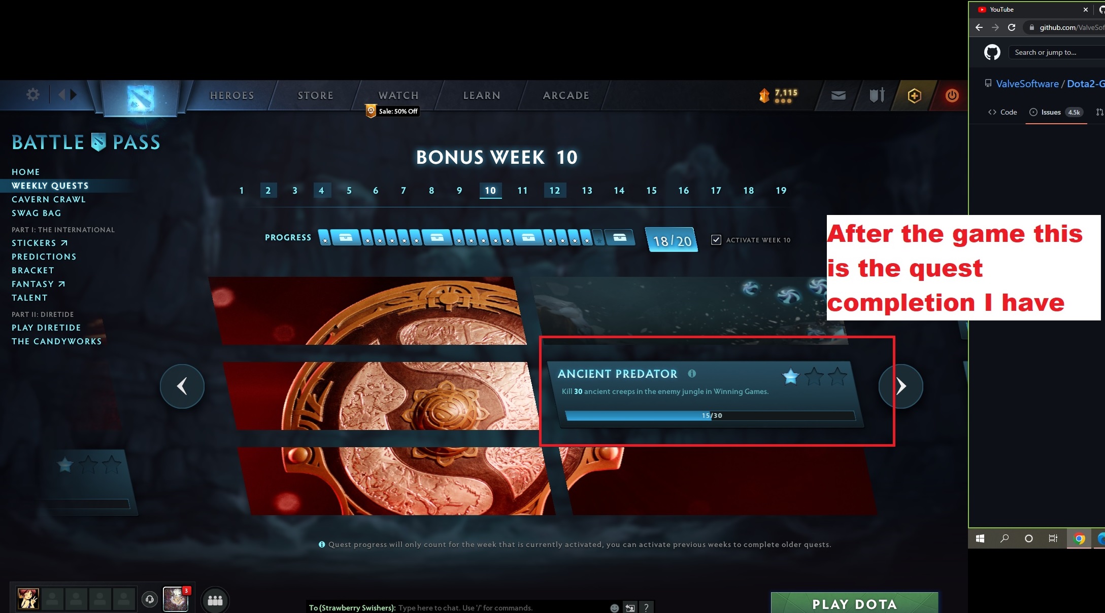 Ancient Predator bonus week 10 quest does not track ancient creeps ...