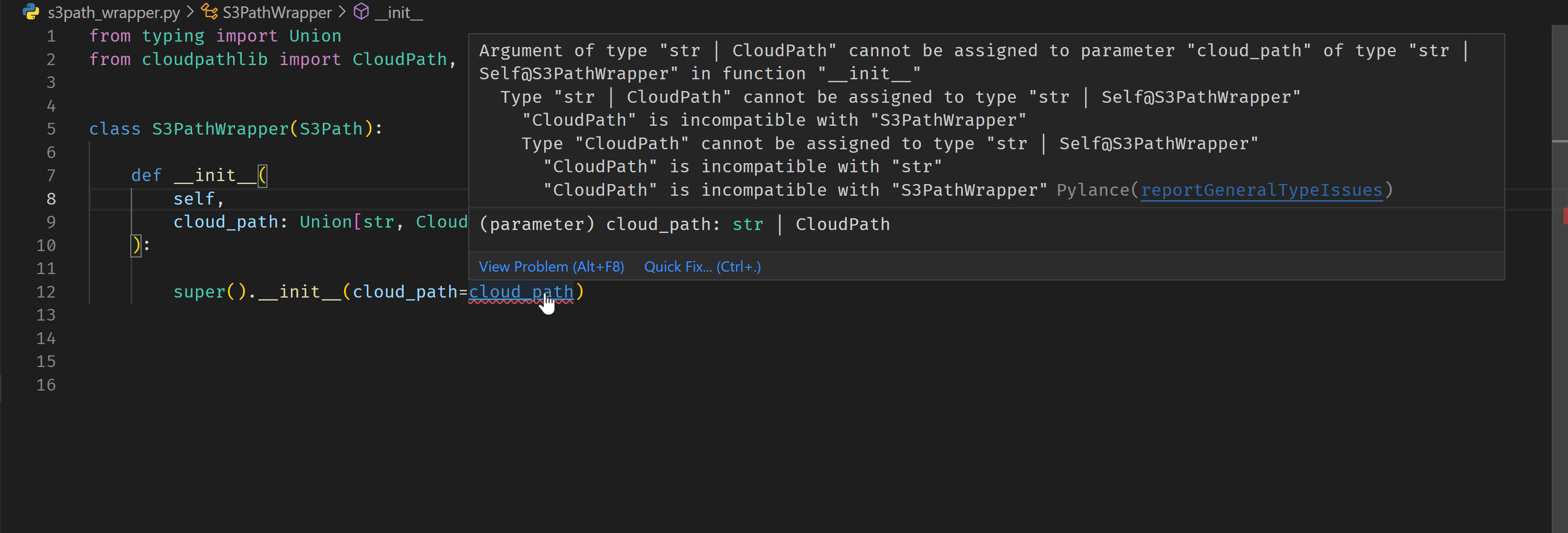 Issue with `cloudpathlib` and `super()`, but sometimes works ok when in conda environment ...