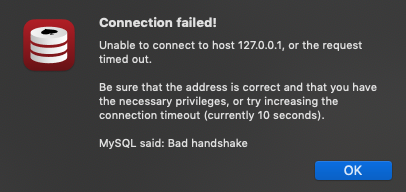 MySQL said: Bad handshake · Issue #327 · Sequel-Ace/Sequel-Ace · GitHub