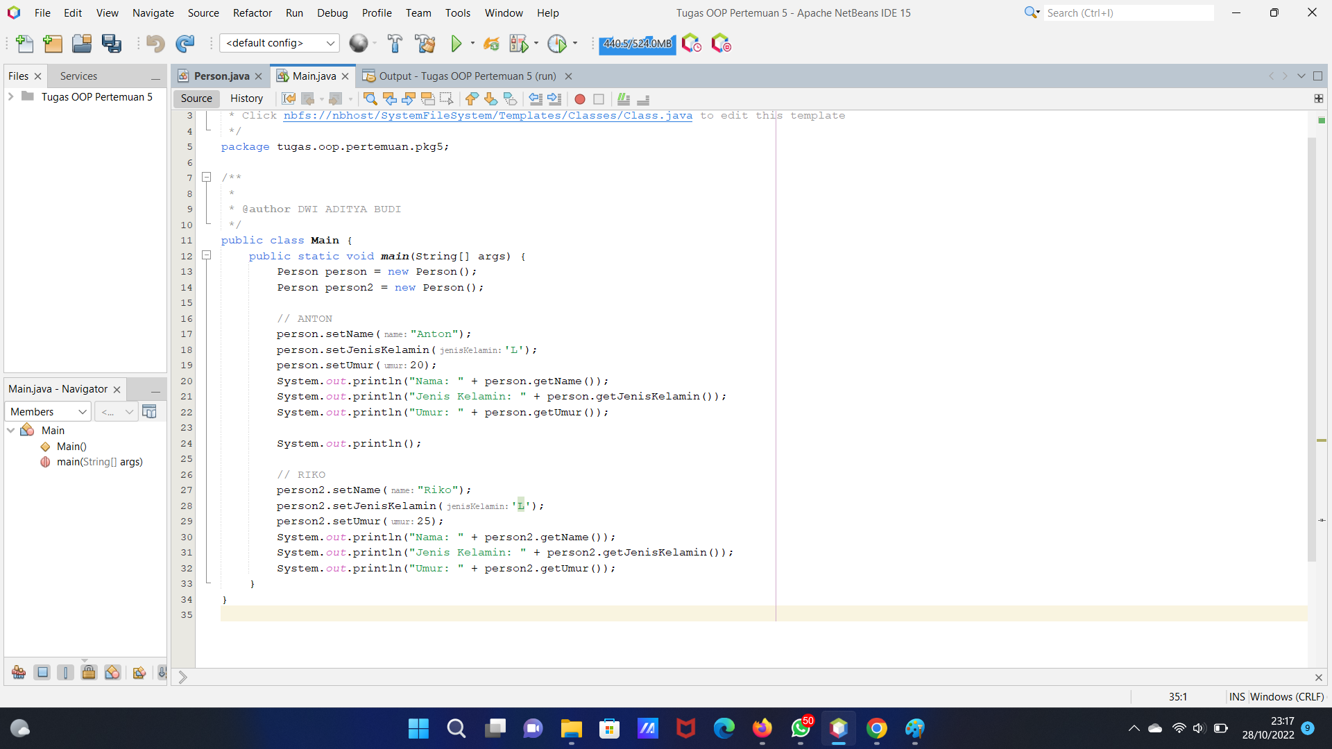 GitHub - adityabudi09/TugasPBOPertemuan5